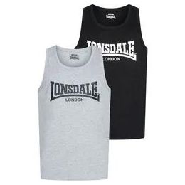 Tanktop Lonsdale "AVERHAM", Herren, Gr. 3XL, schwarz (schwarz, marl g), Obermaterial: 100% Baumwolle, Tops Tanktop
