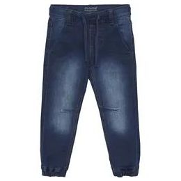 5-Pocket-Jeans Minymo "5-Pocket-Jeans MIJeans", Jungen, Gr. 116, N-Gr, blau (dunkelblau denim), Obermaterial: 80% Baumwolle CO. 19% Polyester PES. 1% Elasthan EL., Jeans 5-Pocket-Jeans