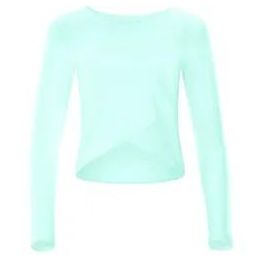 Langarmshirt WINSHAPE "Cropped Functional Light and Soft", Damen, Gr. XXL, gr&uuml;n (delicate mint), 85% Polyester, 15% Elasthan, Rundhals, Shirts Langarmshirt, Overlap-Applikation