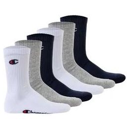 Kurzsocken Champion "Socken 6er Pack", Herren, Gr. 39-42, bunt (blau, wei&szlig;, grau), Obermaterial: 70% Baumwolle CO. 28% Polyester PES. 2% Elasthan EL., Socken