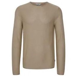 !Solid Strickfleece-Pullover SOLID "Strickpullover SDJarah", Herren, Gr. M, beige (humus melange), Obermaterial: 50% Baumwolle CO. 50% Polyacryl PAN., Pullover