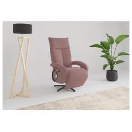 Sit & More TV-Sessel SIT & MORE "TV Dance", lila (aubergine), B:74cm H:112cm T:82cm, 100% Polyester, Sessel, wahlweise manuell oder elektrischer Funktion mit Akku
