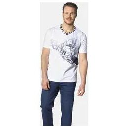 V-Shirt Jan Vanderstorm "T-Shirt BRYNO", Herren, Gr. L, wei&szlig;, Obermaterial: 100% Baumwolle CO., comfort fit normal, V-Ausschnitt, Shirts