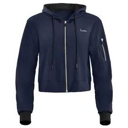 Trainingsjacke WINSHAPE "Functional Comfort One Pocket Jacket", Damen, Gr. XL, grau (anthrazit), 85% Polyester, 15% Elasthan, ohne Ausschnitt, Jacken Trainingsjacke, J009C