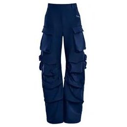 Sporthose WINSHAPE "Functional Comfort Cargo Pants CP101C", Damen, Gr. S, Normalgr&ouml;&szlig;en, blau (dunkelblau), 85% Polyester, 15% Elasthan, Hosen Sporthose, mit Taschen
