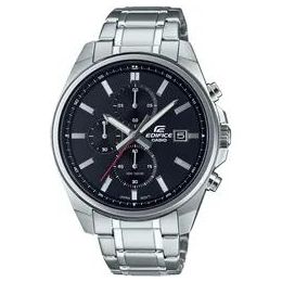 Chronograph Casio EDIFICE, silber (schwarz, silberfarben), Armbanduhren, Damen, Chronograph, Quarzuhr, Armbanduhr,Herrenuhr, Edelstahlarmband,bis 10bar wasserdicht