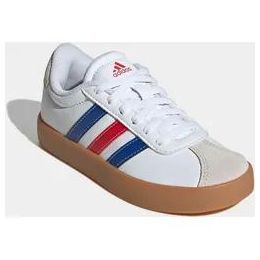 Sneaker Adidas SPORTSWEAR "VL COURT 3.0", Kinder, Gr. 39, cloud wei&szlig;, royal blau, better scarlet, Leder, Synthetik, Schuhe Sneaker, inspiriert vom Design des Adidas samba, f&uuml;r Kinder