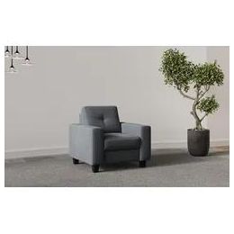 Sessel Home Affaire "Varese", grau, B:96cm H:91cm T:90cm, 100% Polyester, Sessel, Sessel, Kreuznaht in beige
