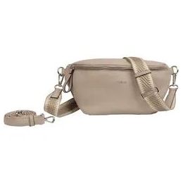 Bauchtasche Gabor "Silena", Damen, Gr. B/H/T: 30cm x 15,5cm x 9,5cm, grau (taupe), Polyurethan, clean, gepflegt, gepr&auml;gtes Muster, unifarben, Taschen, hochwertig gewebte Gurtband und ein filigranes Logo