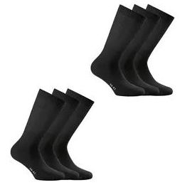 Kurzsocken Rohner Socks "Socken sport 3-er pack 6er Pack", Herren, Gr. 43-46, schwarz, Obermaterial: 75% Baumwolle CO. 23% Polyamid PA. 2% Elasthan EL., Socken