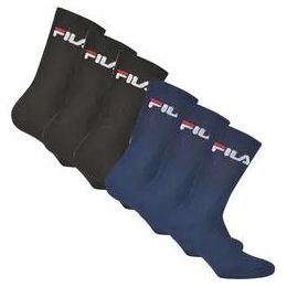 Kurzsocken Fila "Socken 3er Pack", Herren, Gr. 39-42, schwarz (schwarz, blau), Obermaterial: 70% Baumwolle CO. 29% Polyester PES. 1% Elasthan EL., Socken