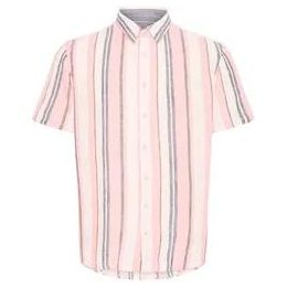 Kurzarmhemd Blend "Kurzarmhemd BHBOBBY Shirt stripe", Herren, Gr. XL, N-Gr, pink (chalk pink), Obermaterial: 55% Leinen LI. 45% Viskose CV., Hemden