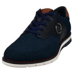 Slip-On Sneaker Bugatti, Herren, Gr. 40, blau (navy, cognac), Lederimitat, Textil, Schuhe, mit elastischen Gummiz&uuml;gen
