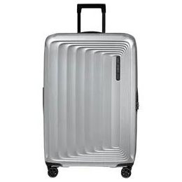 Hartschalen-Trolley Samsonite "NUON, verschiedene Gr&ouml;&szlig;en und Farben", Gr. B/H/T: 49cm x 75cm x 30cm 100 l, silber (matt silber), Polycarbonat, unifarben, Koffer, mit Volumenerweiterung, mit Tragegriff oben und seitlich