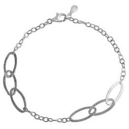 Armband Celesta "925 Silber rhodiniert strukturiert", silber (silbergrau), Armb&auml;nder, Damen, 20cm, Silber 925 (Sterlingsilber), glitzernd, Armband