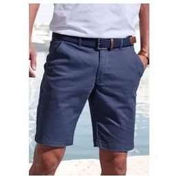 Chinoshorts John Devin "regular-fit", Herren, Gr. 38, N-Gr, blau, Web, Obermaterial: 98% Baumwolle, 2% Elasthan, unifarben, regular fit kurz, Hosen Chinoshorts, Shorts aus elastischer Baumwoll-Qualit&auml;t