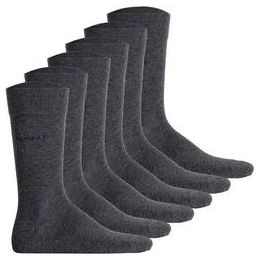Kurzsocken Gant "Socken 6er Pack", Herren, Gr. 43-45, grau, Obermaterial: 73% Baumwolle CO. 24% Polyamid PA. 2% Elasthan EL. 1% Polyester PES., Socken