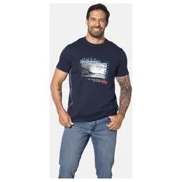 Rundhalsshirt Jan Vanderstorm "T-Shirt PITTER", Damen, Gr. XXL, blau (dunkelblau), Obermaterial: 100% Baumwolle CO., Shirts Rundhalsshirt
