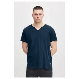 T-Shirt Blend "BHAshton split neck tee", Herren, Gr. XXL, blau (marineblaus), Single Jersey, Obermaterial: 100% Baumwolle, unifarben, regular fit h&uuml;ftbedeckend, V-Ausschnitt, Shirts T-Shirt, mit Deko-Knopfdetail am Ausschnitt