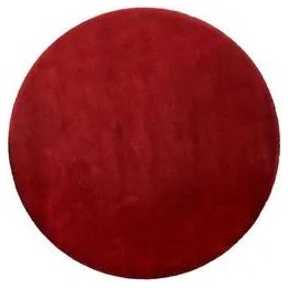 Teppich HOMIE LIVING "Pisa", rot, H:25mm &Oslash;:200cm, Polyester, Teppiche, Teppich, Hochflor, Microfaser, uni, weich, Shaggy, Wohnzimmer, Schlafzimmer
