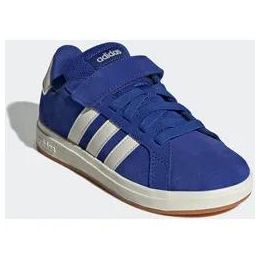 Sneaker Adidas SPORTSWEAR "GRAND COURT 00S KIDS", M&auml;dchen, Gr. 34, blau (semi lucid blau, sanftes wei&szlig;, gum10), Leder, Textil, Schuhe Sneaker, Design auf den Spuren des Adidas Superstar, f&uuml;r Kinder