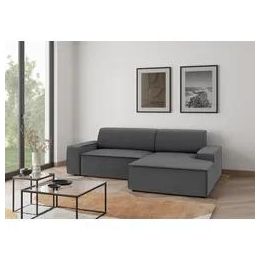 Ecksofa Trendmanufaktur "Graz, wahlweise mit Sitzvorschub und Bettkasten, L-Form, Breite 246 cm", grau (anthrazit), B:246cm H:73cm T:162cm, 100% Polyester, Sofas, Ecksofa, in Cord-, haustierfreundlichem LEO Struktur- oder LUMOS-3D-Bezug