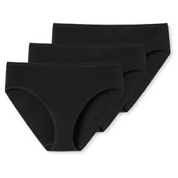 Slip Schiesser "Slip 3er Pack", Damen, Gr. 38, schwarz, Obermaterial: 95% Baumwolle CO. 5% Elasthan EL., Unterhosen Slip