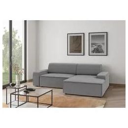 Ecksofa Trendmanufaktur "Graz, wahlweise mit Sitzvorschub und Bettkasten, L-Form, Breite 246 cm", braun (schlamm), B:246cm H:73cm T:162cm, 100% Polyester, Sofas, Ecksofa, in Cord-, haustierfreundlichem LEO Struktur- oder LUMOS-3D-Bezug