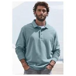 Sweatshirt John Devin, Herren, Gr. S (44/46), blau (petrol), Sweatware, Obermaterial: 100% Baumwolle, unifarben, regular fit, Rundhals, angesetztes B&uuml;ndchen, Sweatshirts Sweatshirt, Langarm, Pullover mit Polokragen, Baumwolle
