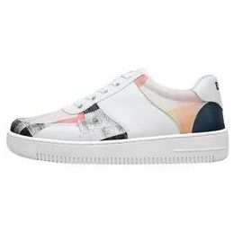 Sneaker DOGO "Dice Low-Top Sneaker Geometric Shapes Damen Sneaker", Damen, Gr. 37, Normalschaft, wei&szlig;, Lederimitat, Schuhe Sneaker, Handgefertigt