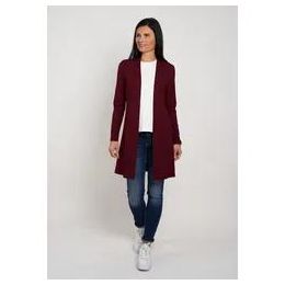 Cardigan Seidel Moden, Damen, Gr. 42, bordeaux,48, Jersey, Obermaterial: 95% Viskose, 5% Elasthan, unifarben, normal h&uuml;ftbedeckend, Rundhals, abgesteppt, Strickjacken, ohne Verschluss und aus Viskose MADE IN GERMANY