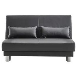 Schlafsofa Home Affaire "Gina", schwarz, B:140cm H:86cm T:195cm, 100% PU, Sofas, Schlafsofa, mit einem Handgriff vom Sofa zum Bett