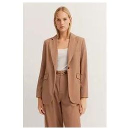 Kurzblazer Bugatti, Damen, Gr. 34, braun (50, beige), 70% Polyester, 25% Viskose, 5% Elasthan, unifarben, normal, gerader Abschluss, Blazer Kurzblazer, aus elastischem Viskosemix