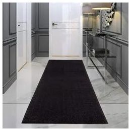 Teppich Carpet City "Frise&eacute;-Teppich FANCY805", schwarz, B:80cm H:12mm L:150cm, Polypropylen, Teppiche, Teppich, L&auml;ufer, Kurzflor, Einfarbig, 3D-Optik, Zickzack Look, Wohnzimmer