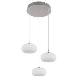Globo LIGHTING LED-H&auml;ngeleuchte "QUINTARA", nickel matt, 1, &Oslash; 20cm H: 150cm, 1 Stk., Leuchten, Pendelleuchte, Essbereich, Wohnzimmer, k&uuml;rzbar, Glas