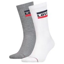 Levi's Kurzsocken LEVI'S "Socken 2er Pack", Herren, Gr. 39-42, wei&szlig; (wei&szlig;, grau), Obermaterial: 75% Baumwolle CO. 22% Polyamid PA. 3% Elasthan EL., Socken
