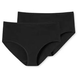 Slip Schiesser "Slip 2er Pack", Damen, Gr. M, schwarz, Obermaterial: 95% Baumwolle CO. 5% Elasthan EL., Unterhosen Slip