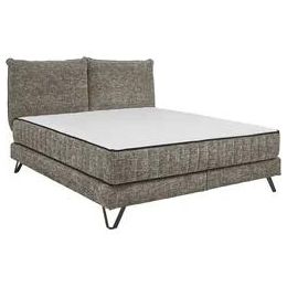 Boxspringbett "Baldwin", grau (mixed grau), B:202cm L:212cm, 100% Polyester, SET ONE BY Musterring, Komplettbetten, Boxspringbett, Liegefl&auml;che 180 x 200 cm, Duo-Matratze (H3/H4), Kopfteil zweigeteilt
