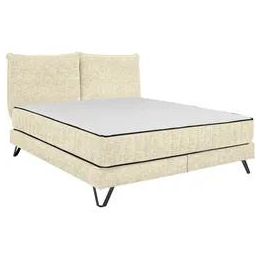 Boxspringbett "Baldwin", wei&szlig; (ivory), B:202cm L:212cm, 95% Polyester, 5% Cotton, SET ONE BY Musterring, Komplettbetten, Boxspringbett, Liegefl&auml;che 180 x 200 cm, Duo-Matratze (H3/H4), Kopfteil zweigeteilt