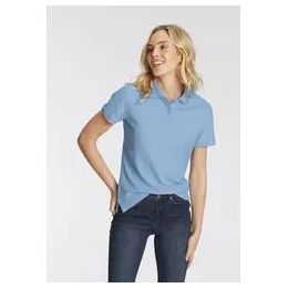Poloshirt Fruit of the Loom "Lady-Fit Premium Polo", Damen, Gr. XS (34), blau (hellblau), Piqu&eacute;, Obermaterial: 100% Baumwolle, unifarben, Basic, sehr figurbetont h&uuml;ftbedeckend, Rundhals, Rippstrickb&uuml;ndchen, Shirts, Sommershirt, unifarben, aus reiner Baumwolle