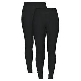 Leggings Pieces "PCAMELIA LEGGINGS 2-PACK NOOS BC", Damen, Gr. M, N-Gr, schwarz (schwarz pack:2 pack schwarz, schwarz), Jersey, Obermaterial: 95% Baumwolle, 5% Elasthan, unifarben, figurbetont normal, Hosen Leggings