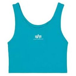 Muskelshirt Alpha Industries "Basic Crop-Tank SL Women", Damen, Gr. M, blau (blau lagoon), Obermaterial: 95% Baumwolle, 5% Elastan, Shirts