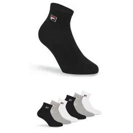 Kurzsocken Fila "UNISEX QUARTER PLAIN SOCKS", Herren, Gr. 35-38, bunt (classic, mix), Materialmix, uni und meliert, normal, Socken, mit Logo-Schriftzug