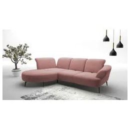 Sit & More Ecksofa SIT & MORE "Dance, L-Form, inkl. Sitztiefenverstellung", rosa (rose), B:313cm H:91cm T:208cm, 95%Polyester 5%Polyamid, Sofas, Ecksofa, inkl. Click&Seat, optional mit Kopfteilverstellung