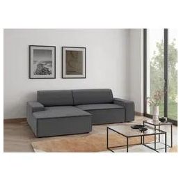 Ecksofa Trendmanufaktur "Graz, wahlweise mit Sitzvorschub und Bettkasten, L-Form, Breite 246 cm", grau (anthrazit), B:246cm H:73cm T:162cm, 100% Polyester, Sofas, Ecksofa, in Cord-, haustierfreundlichem LEO Struktur- oder LUMOS-3D-Bezug