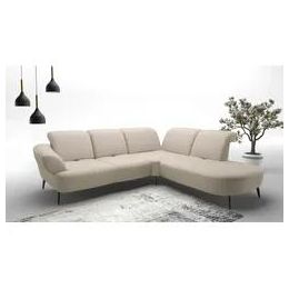 Sit & More Ecksofa SIT & MORE "Dance, L-Form, inkl. Sitztiefenverstellung", beige (creme), B:302cm H:91cm T:270cm, 95%Polyester 5%Polyamid, Sofas, Ecksofa, inkl. Click&Seat, optional mit Kopfteilverstellung