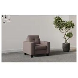 Sessel Home Affaire "Varese", grau (taupe), B:96cm H:91cm T:90cm, 90% Polyester 10% Polyamid, Sessel, Sessel, Kreuznaht in beige