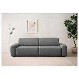 3-Sitzer Home Affaire "TORGE (257cm), Sofa,Schlafsofa in Cord, Samtvelours, Struktur fein", grau (anthrazit), B:257cm H:82cm T:105cm, 100% Polyester, Sofas, rundes Design, Schlaffunktion u. Bettkasten, Liegefl&auml;che: 135/200 cm