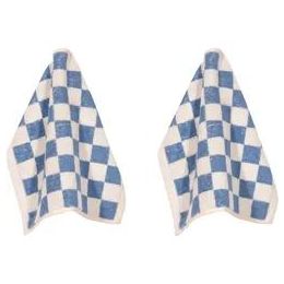 Seiftuch Pad "CHESS, 30x30 cm", blau, B:30cm L:30cm, Frottee, Frottee, Handt&uuml;cher, 2-tlg. Set, Made in Europe, 100% Baumwolle, modernes Karo Design