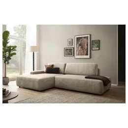 Ecksofa Home Affaire "TORGE, Schlafsofa Cord, Samtvelours u. Strukur fein, Couch in L-Form", braun (hellbraun), B:276cm H:82cm T:164cm, 100% Polyester, Sofas, Ecksofa, Schlaffunktion und Bettkasten, Liegefl&auml;che: 210x125 cm, neues Design